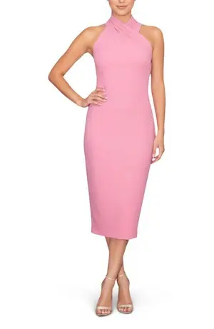Rachel Rachel Roy Harland Crossover Halter Midi Dress - Mauve