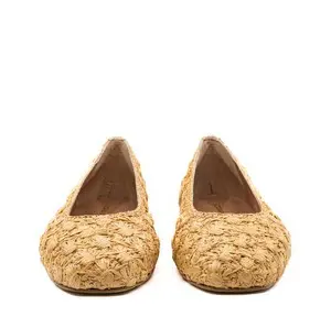 ANDREA GOMEZ Dalia Flower Raffia Ballerina