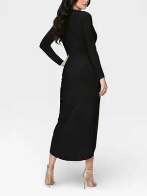 Rachel Rachel Roy Wrap Front Midi Dress - Black