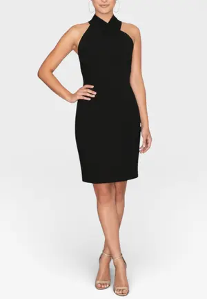 Rachel Rachel Roy Harland Crossover Halter Mini Dress - Black