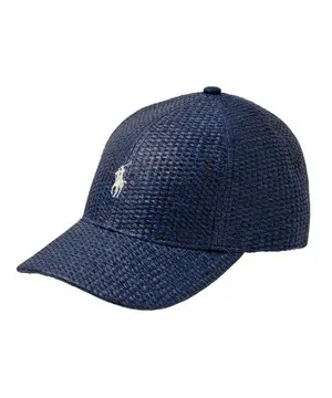 Polo Ralph Lauren Straw Baseball Cap Heritage Blue