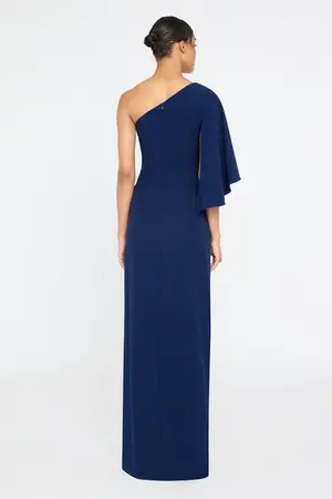 Theia Giuliana Crepe Column Gown