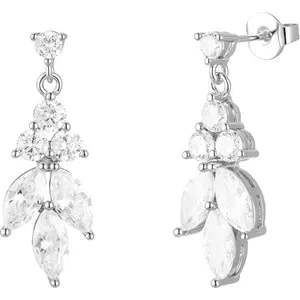 UNTAMED PETALS Vania Crystal Drop Earrings - Silver