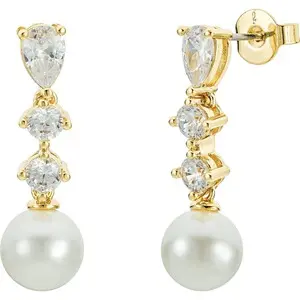 UNTAMED PETALS Serenade Pearl And Crystal Earrings - Gold