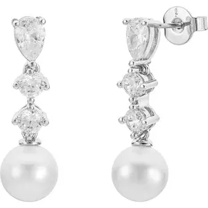 UNTAMED PETALS Serenade Pearl And Crystal Earrings - Silver