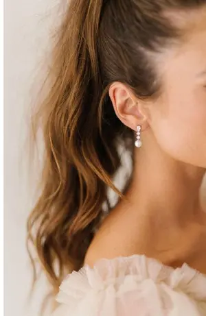 UNTAMED PETALS Serenade Pearl And Crystal Earrings