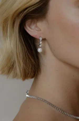 UNTAMED PETALS Serenade Pearl And Crystal Earrings