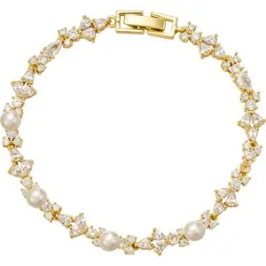 UNTAMED PETALS Pearl And Crystal Bracelet - Gold