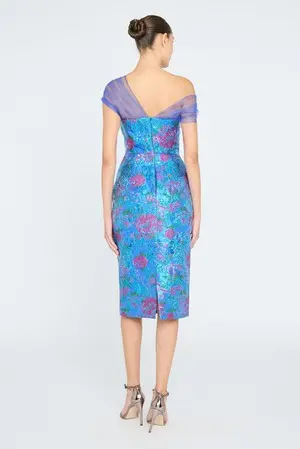 Theia Jaylen Draped Shawl Dress