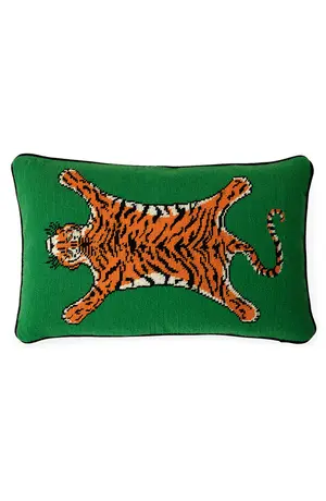 Jonathan Adler Safari Needlepoint Pillow - Emerald