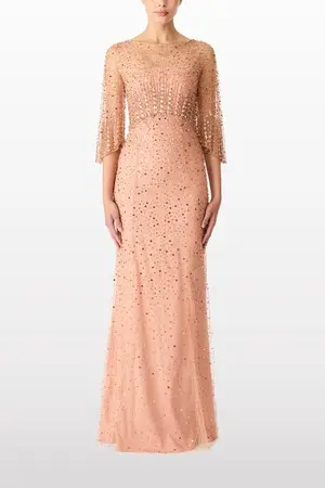 Jenny Packham Kiya Embellished Maxi Gown - Sable