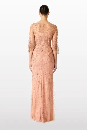 Jenny Packham Kiya Embellished Maxi Gown - Sable
