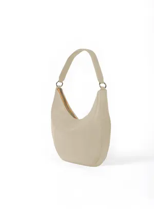 DEUX MAINS Saddle Shoulder Bag - Bone