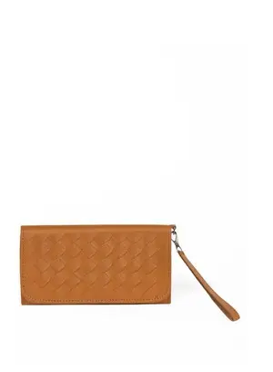 DEUX MAINS Woven Wristlet Wallet - Mango