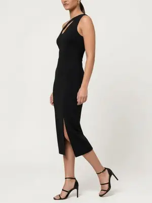 Rachel Rachel Roy Lara One-shoulder Midi Dress - Black