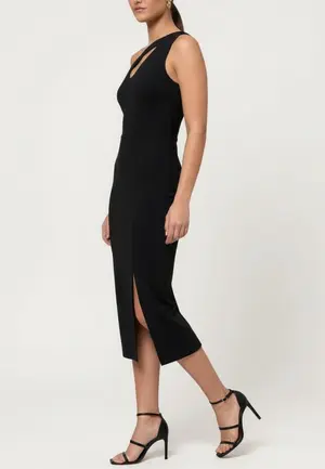 Rachel Rachel Roy Lara One-shoulder Midi Dress - Black