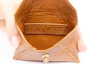 DEUX MAINS Coin Pouch - Cognac
