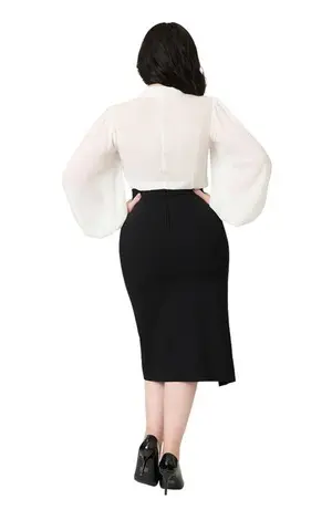 Unique Vintage Asymmetrical Pencil Skirt