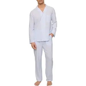 Eberjey Nautico Stripe Pajamas - White/cornflower Blue