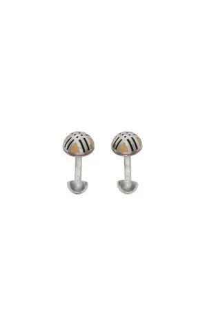 Burberry Enamel Check Cufflinks - Silver