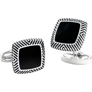 LINK UP Onyx Soft Square Cufflinks - Black