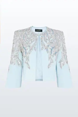 Jenny Packham Versalilles Embellished Jacket - Porcelain