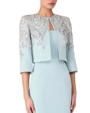 Jenny Packham Versalilles Embellished Jacket - Porcelain