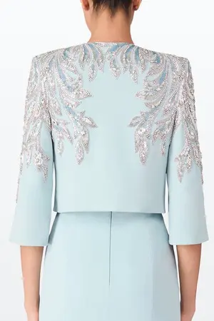 Jenny Packham Versalilles Embellished Jacket - Porcelain