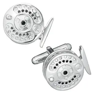 LINK UP Fly Fishing Reel Cufflinks - Silver