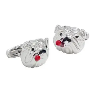 LINK UP Bulldog With Cigar Cufflinks - Silver