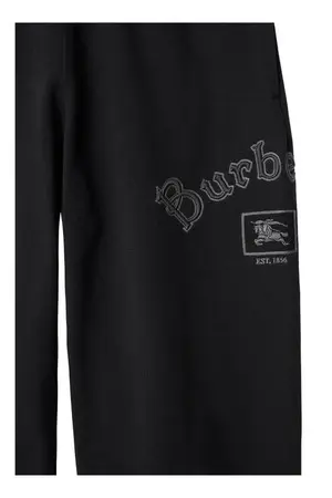 Burberry Gothic Logo Cotton Jogging Pants
