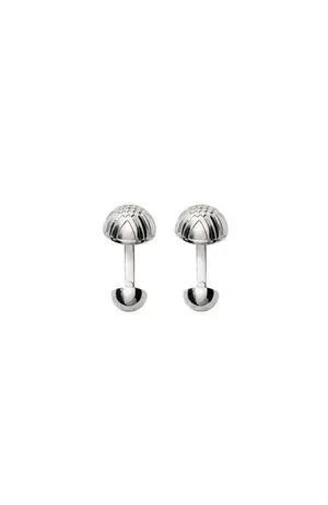 Burberry Engraved Check Cufflinks - Silver