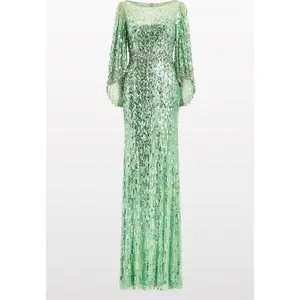 Jenny Packham Ines Sequin-embellished Dress - Eucalyptus