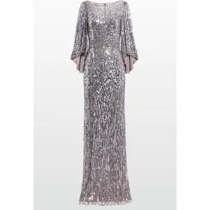 Jenny Packham Ines Sequin-embellished Dress - Granite