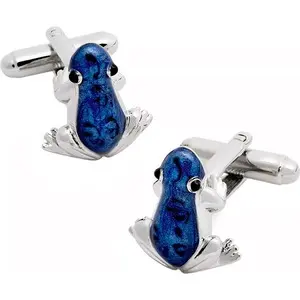 LINK UP Frog Cufflinks With Hand Painted Enamel - Blue