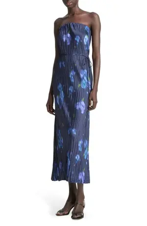 Vince Poppy Blur Crushed Column Gown