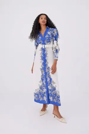 RAISHMA Diana Printed Maxi Dress With Belt