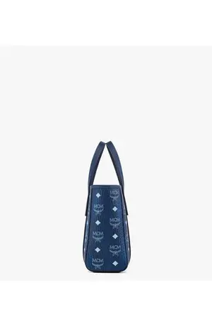 Mcm Mini Toni Top-zip Visetos Shopper - Blue