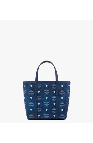 Mcm Mini Toni Top-zip Visetos Shopper - Blue