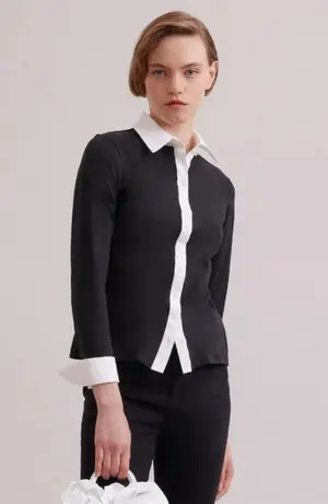 Anne Fontaine Shirt Nuage White - Black/white