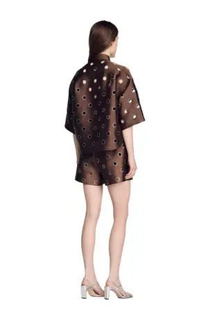 Sandro Oversized Rhinestone Shirt