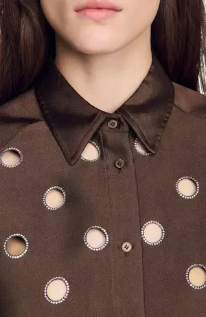 Sandro Oversized Rhinestone Shirt