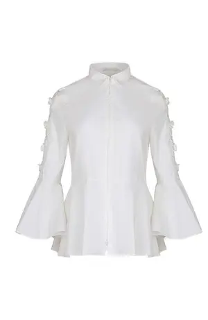 Anne Fontaine Poplin Peplum Shirt
