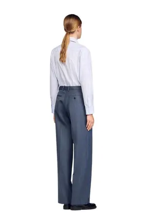 Sandro Striped Wide-leg Trousers
