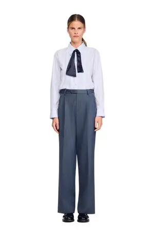 Sandro Striped Wide-leg Trousers