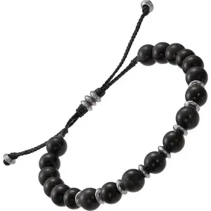 LINK UP Gemstone Bead Bracelet - Black