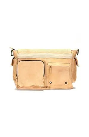 Bed Stu Leather Messenger Bag - Oats Dd