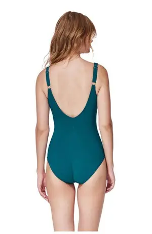 GOTTEX Embrace V-neck Surplice One Piece - Teal