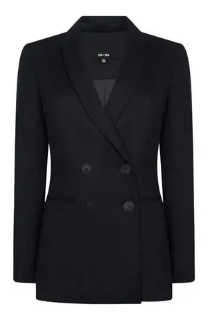 SAINT + SOFIA Cambridge Double-breasted Blazer - Black