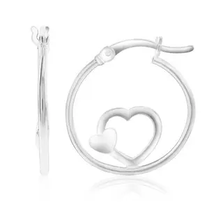 DONATELLO GIAN Sterling Heart Hoop Earrings